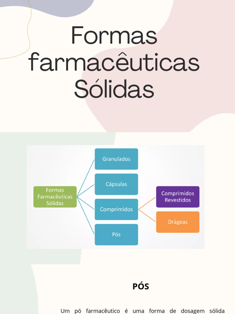Formas Farmacêuticas Sólidas | PDF | Mistura | Farmacologia