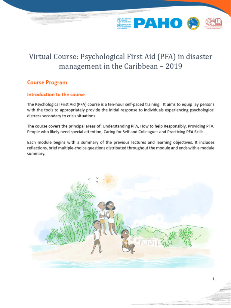 PFA Course Program EPL FINAL | PDF | Psychology | First Aid
