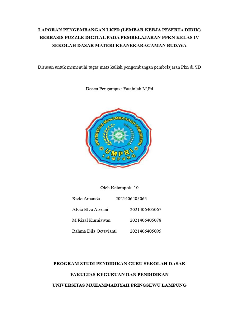 Pengembangan Puzzle PKN Kel 10 | PDF