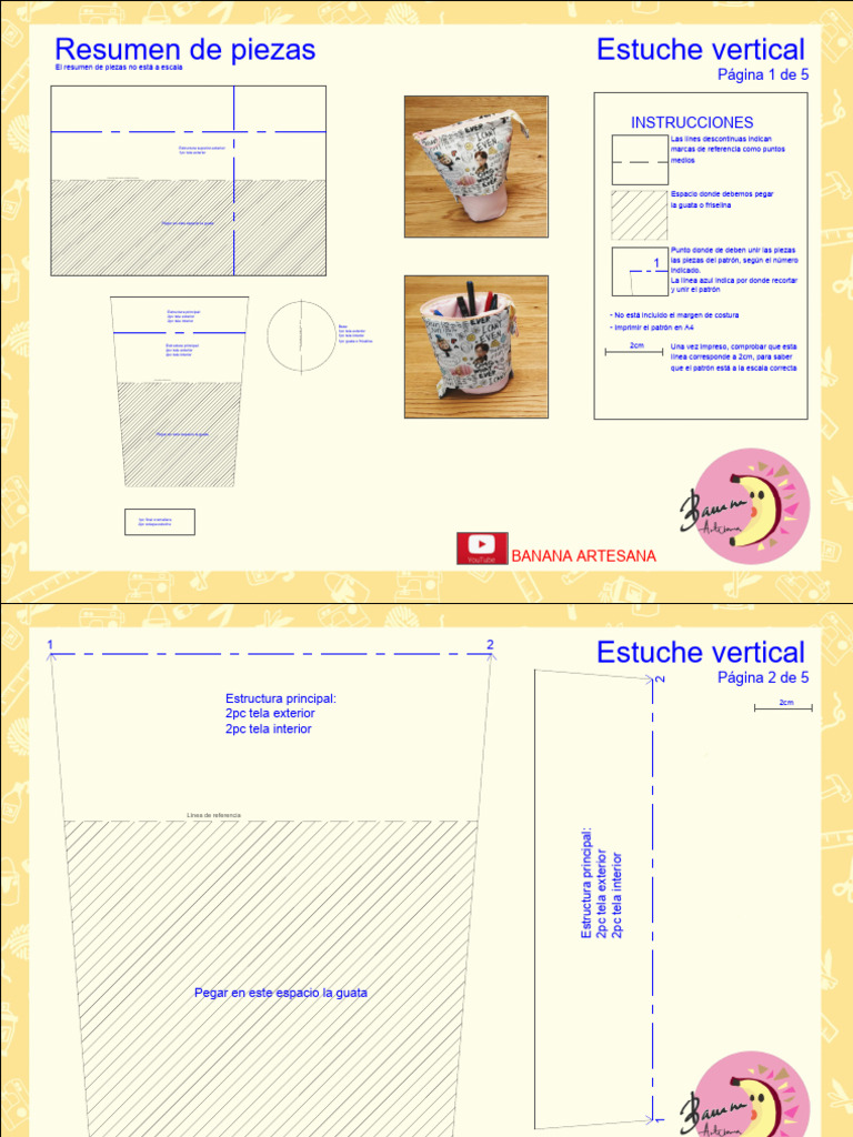 Patrones Estuche Vertical Pdf