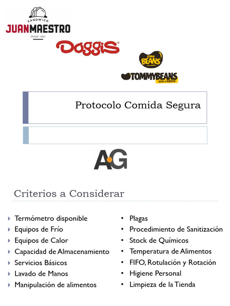 Presentacion PDF Protocolo Comida Segura | Descargar gratis PDF ...