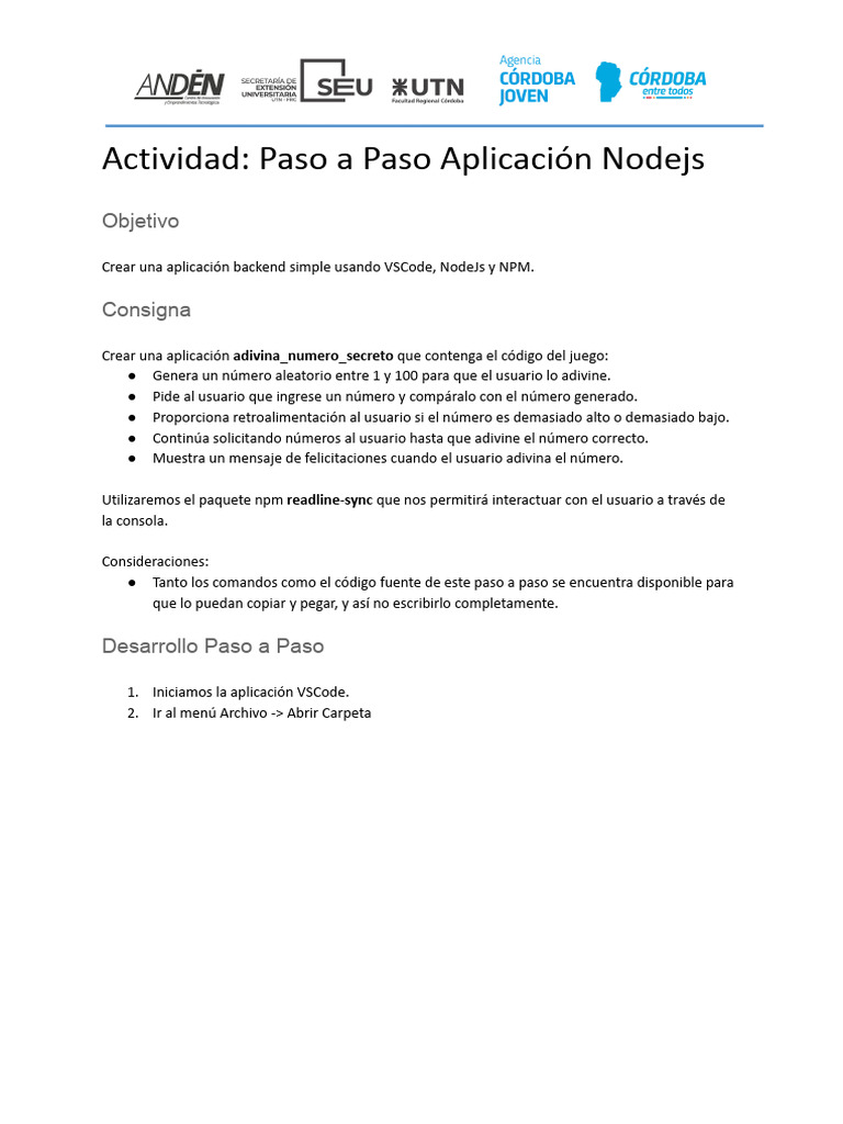 Actividad_ Paso a Paso Aplicación Nodejs (1) | PDF | Interfaz de línea ... Actividad_ Paso a Paso Aplicación Nodejs (1) | PDF | Interfaz de línea ...