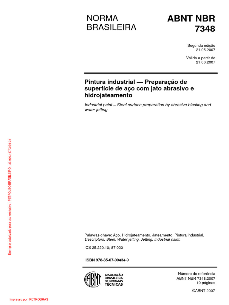 ABNT NBR 7348 - Pintura Industrual | PDF | Corrosão | Tinta