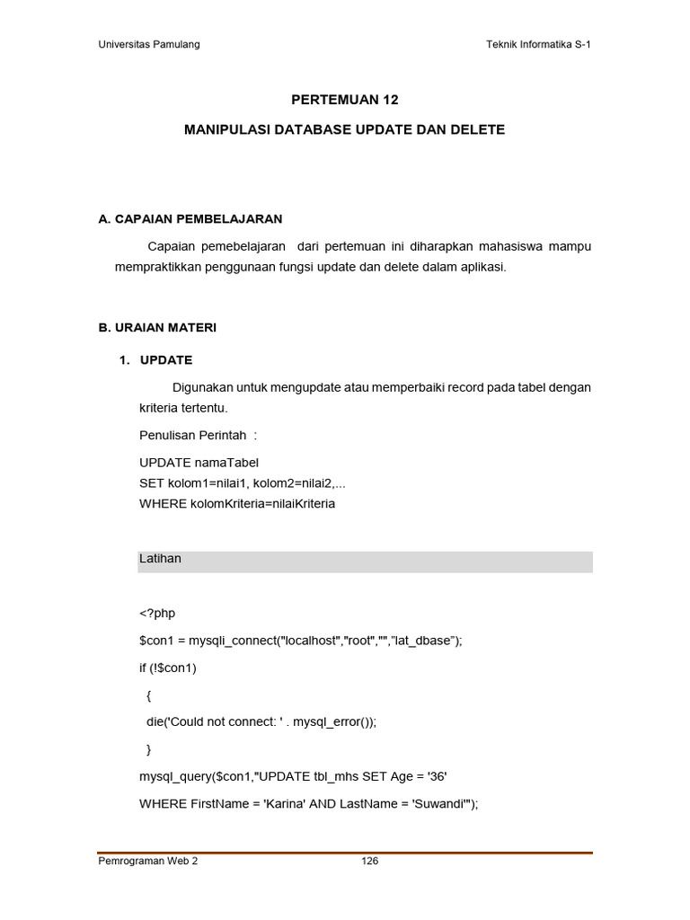 15 - TPL0373 - Pemograman Web 2 | PDF | Komputer
