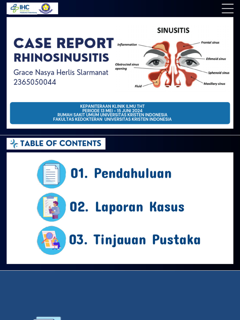 (PPT) Case Report - Grace Nasya Herlis Slarmanat - Rhinosinusitis - THT RS UKI - Dr. Franssiskus ...