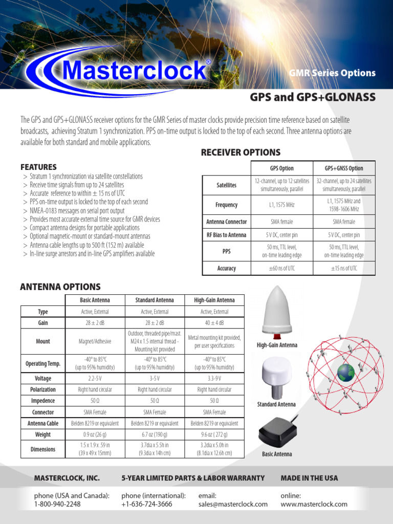 GMR-Series-GPS-GNSS-Options | PDF | Global Positioning System | Antenna (Radio)