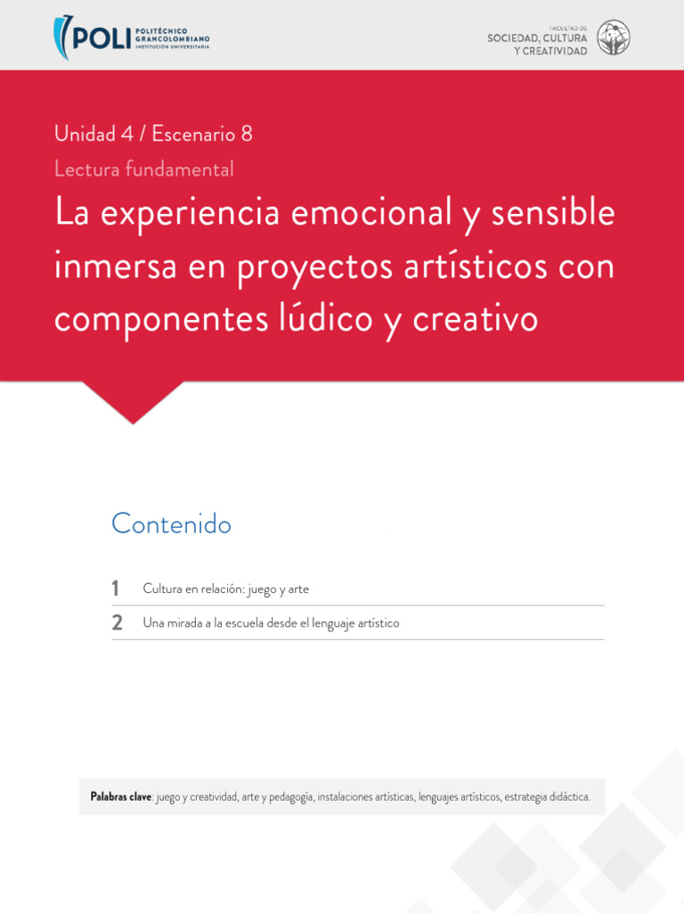 Escenario 8 La Experiencia Emocional y Sensible Inmersa en Proyectos ...