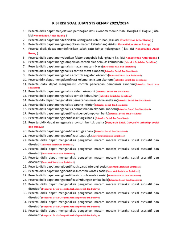 Kisi Kisi Ipas Sas | PDF