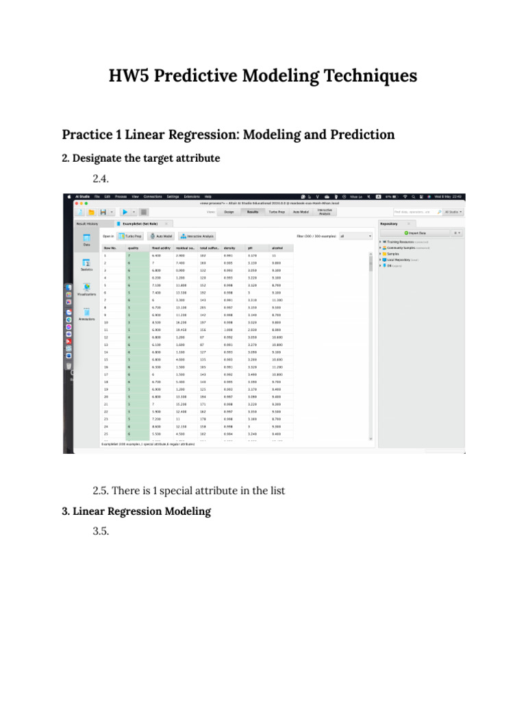 5th GROUP ASSIGNMENT SUBMISSION - SUPERVISED DATA MINING | PDF | Regression Analysis | Linear ...