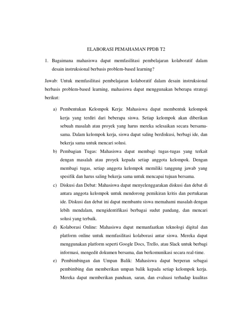 Elaborasi Pemahaman PPDB | PDF