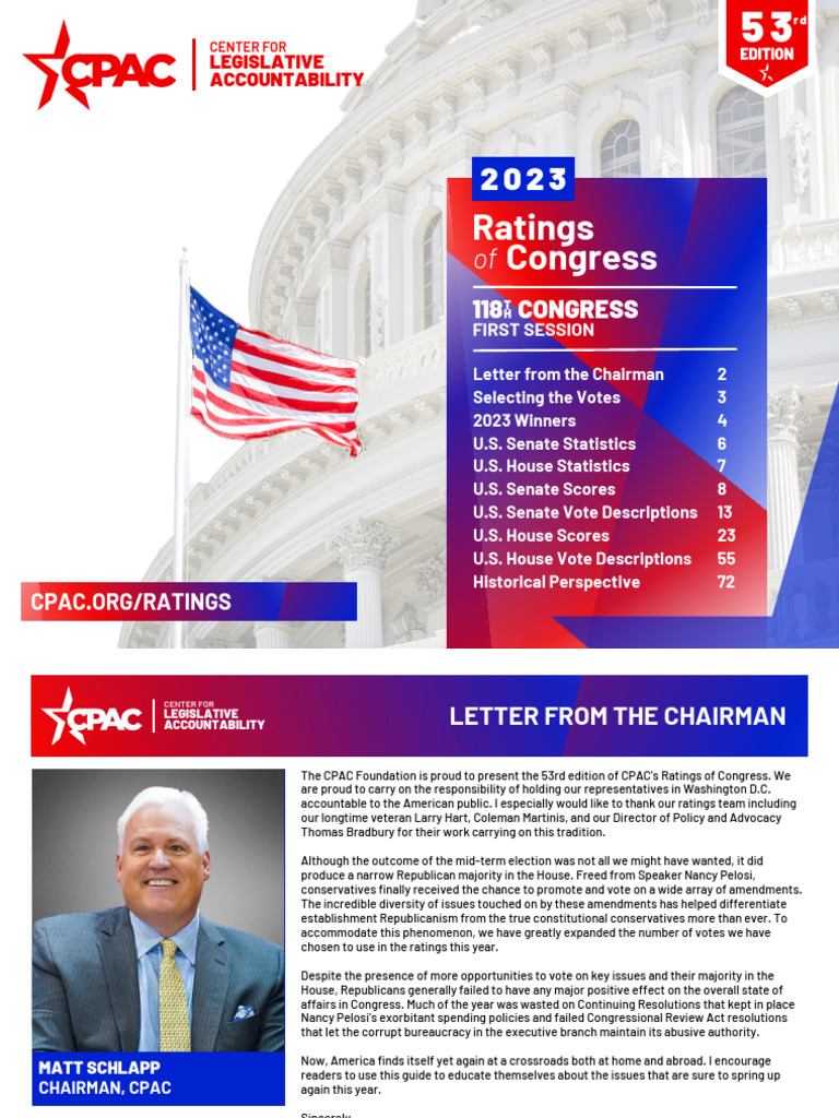 ACU Ratings US-2023 | Download Free PDF | United States Congress ...