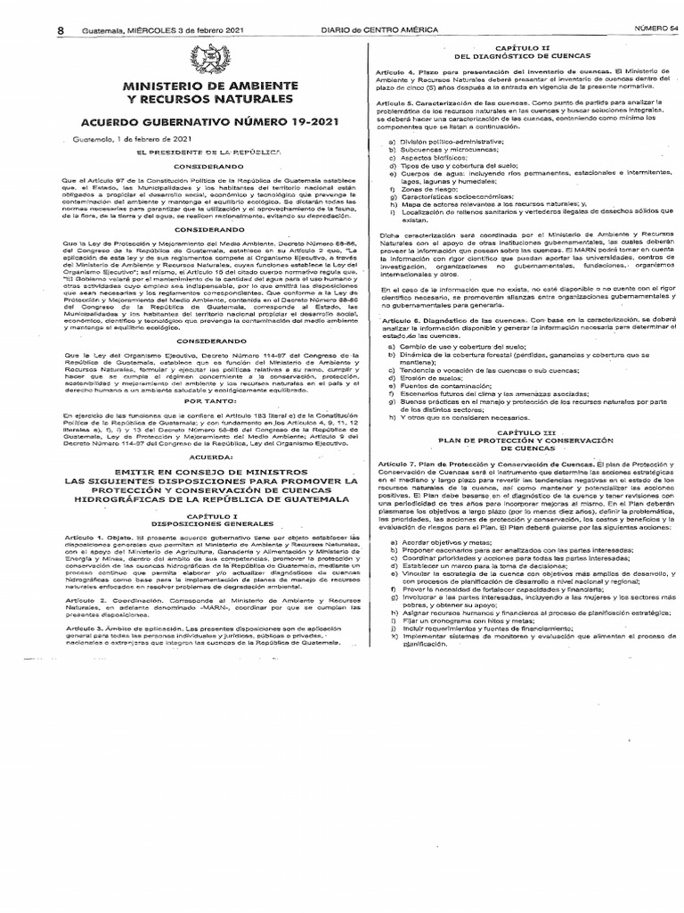 Acuerdo Gubernativo No. 19-2021 | PDF | Guatemala | Planificación