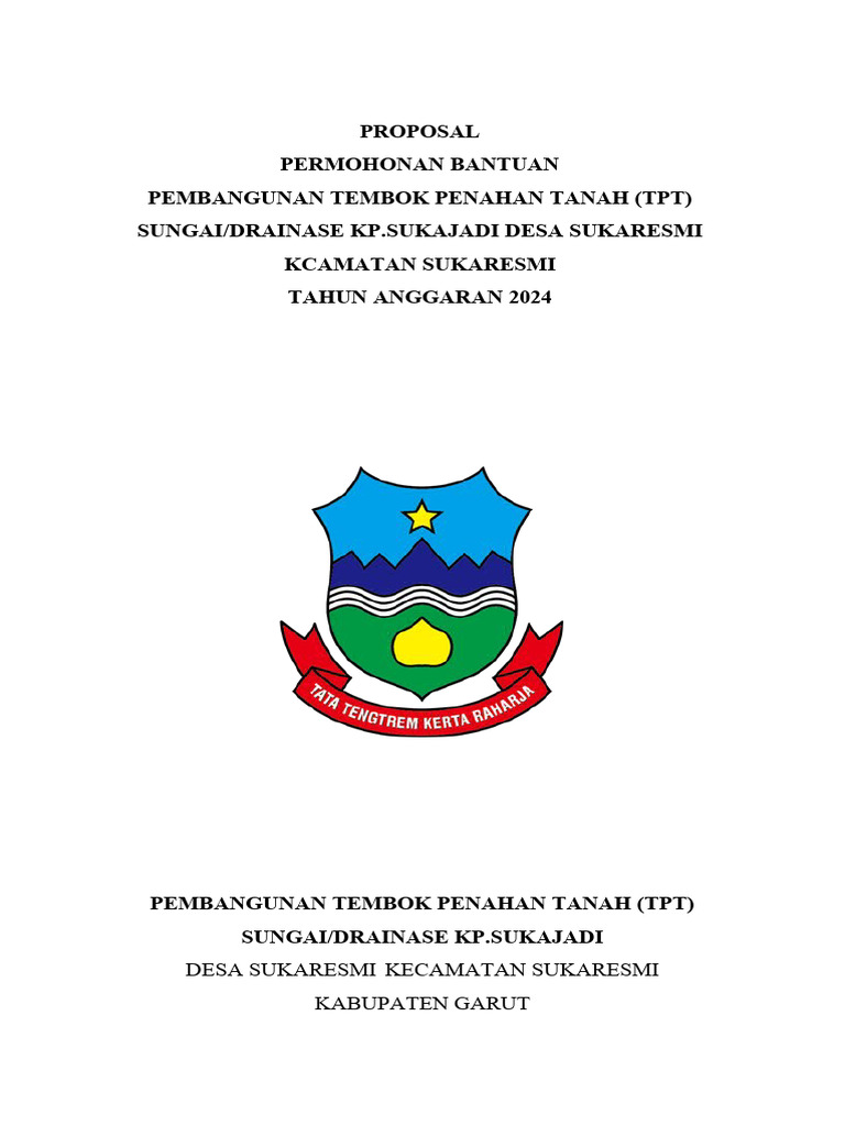 Proposal Pembangunan TPT Drainase Sukaresmi | PDF
