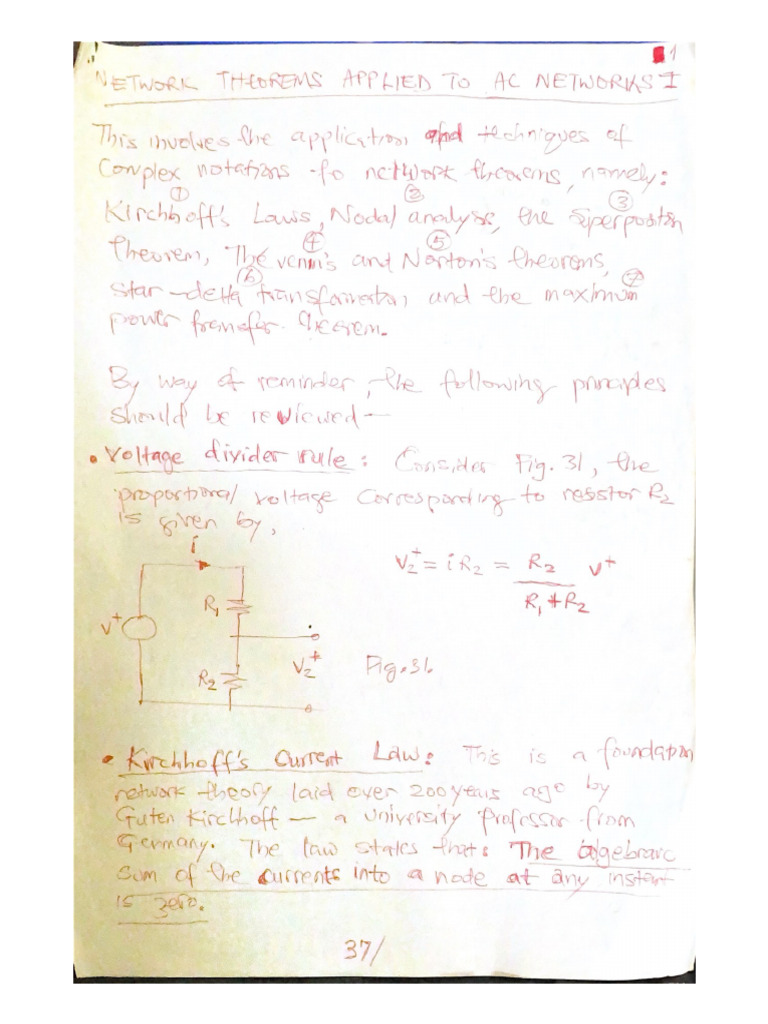 Network Theorems Applied To AC Networks I-1 | PDF