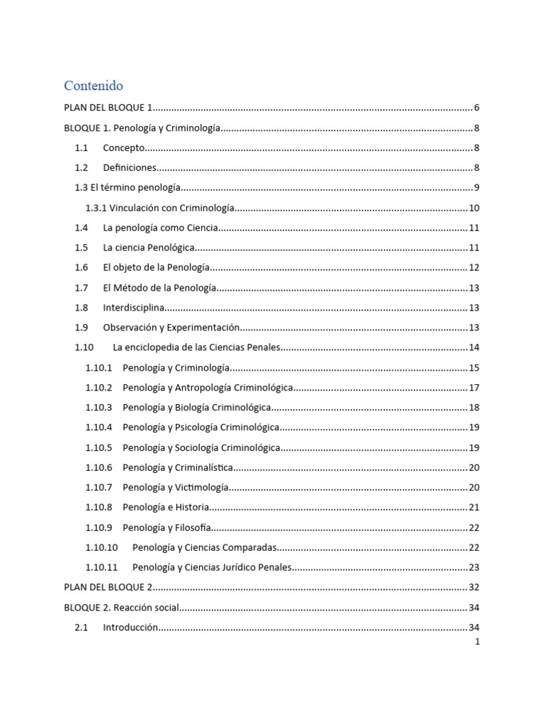 PENOLOGÍA | PDF | Criminología | Derecho penal
