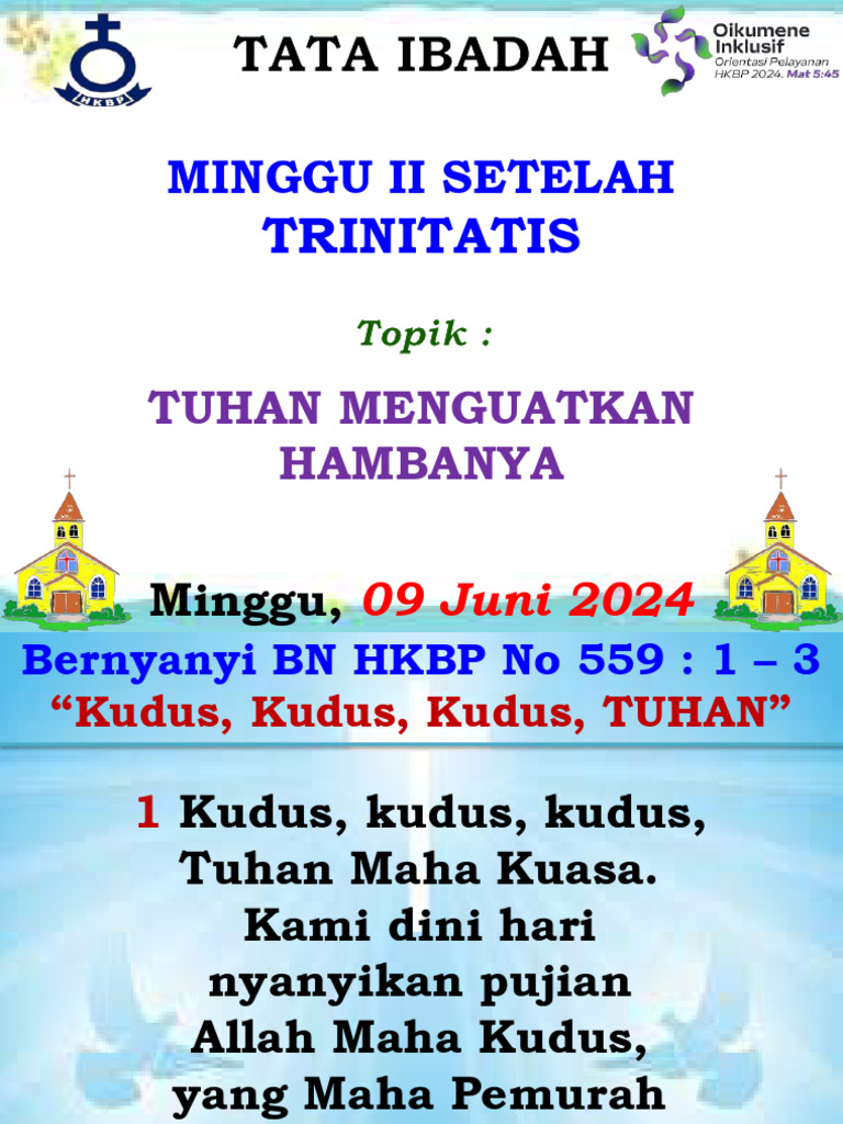 Minggu II Setelah Trinitatis, 09 JUNI 2024 INDO | PDF | Agama & Spiritualitas