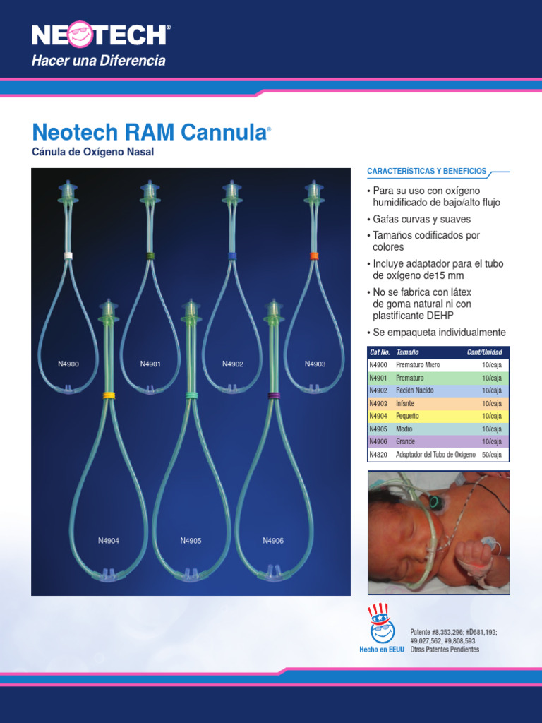 Neotech RAM Cannula: Cánula de Oxígeno Nasal | PDF | Oxígeno