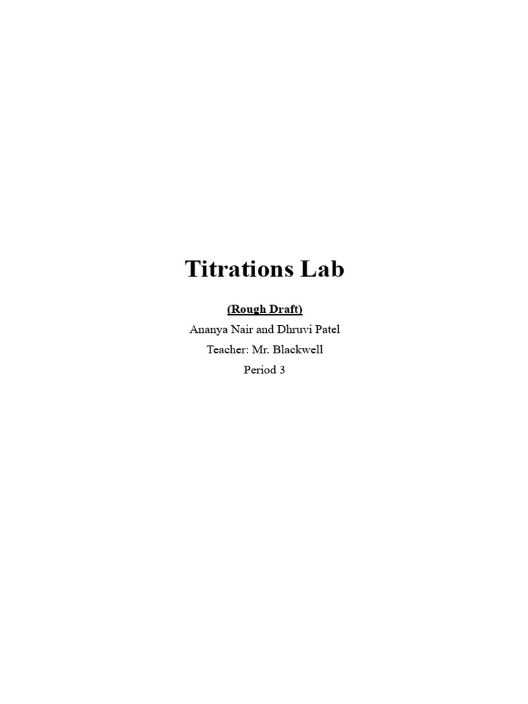 Titrations Lab | PDF | Titration | Chemistry