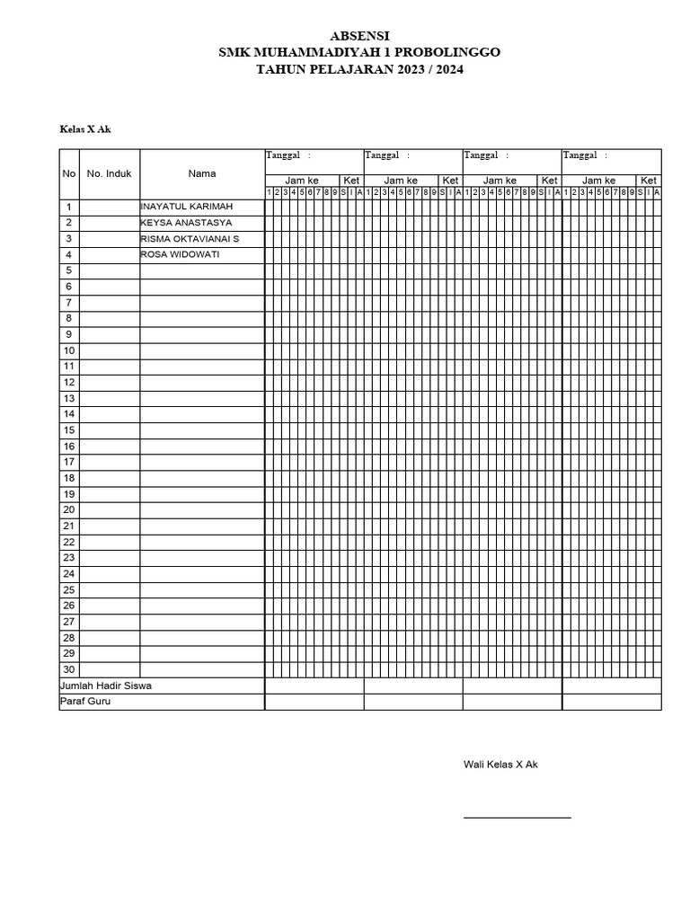 ABSEN 2023 - 2024 | PDF