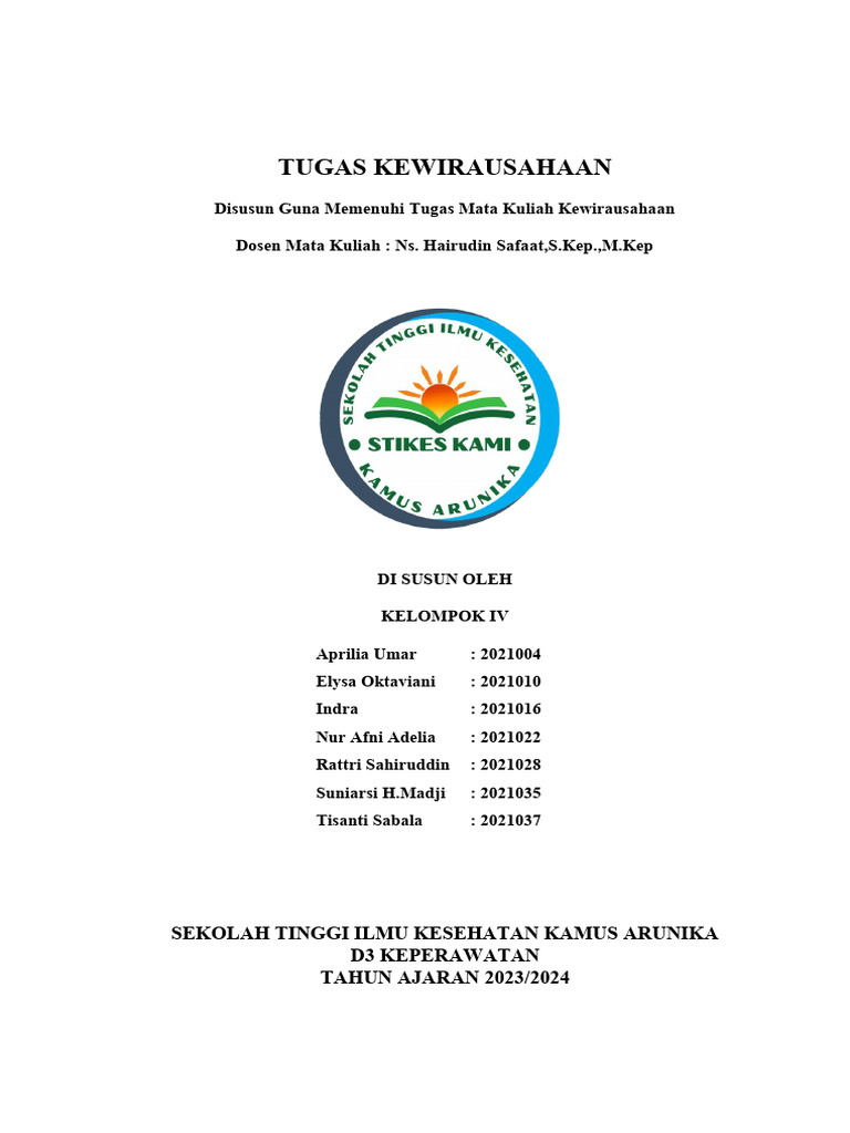 TUGAS KEWIRAUSAHAAN Kel.4 Pak Heru | PDF