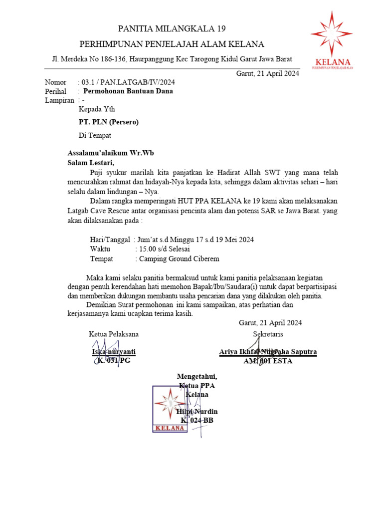 Surat Pengantar Proposal | PDF
