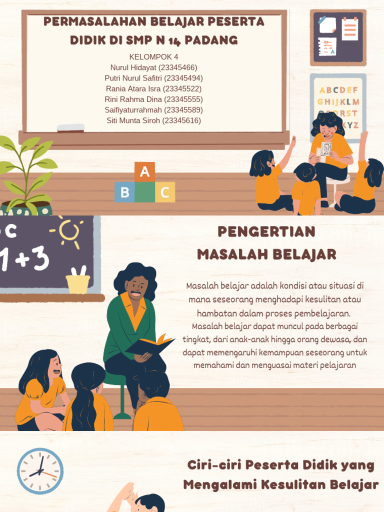 PPDP - Tugas Kelompok 4 - Permasalahan Belajar Peserta Didik | PDF | Karier & Perkembangan ...