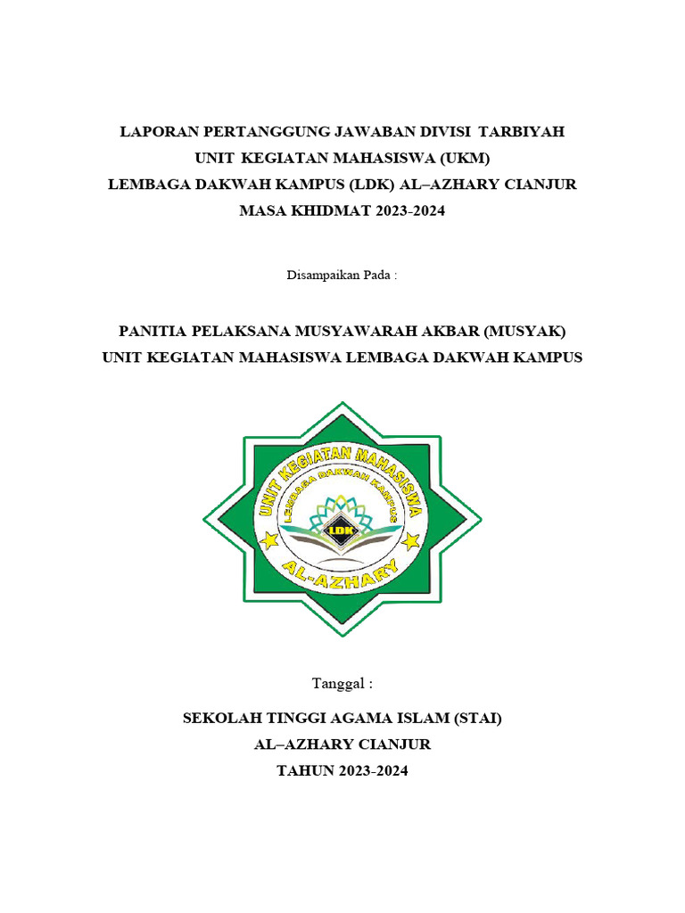 LPJ Divisi Tarbiyyah 2023-2024 | PDF | Karier & Perkembangan