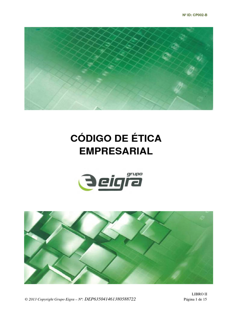 Codigos Buen Gobierno y Etica Eigra Libros I Ii | PDF | Business | Propiedad intelectual