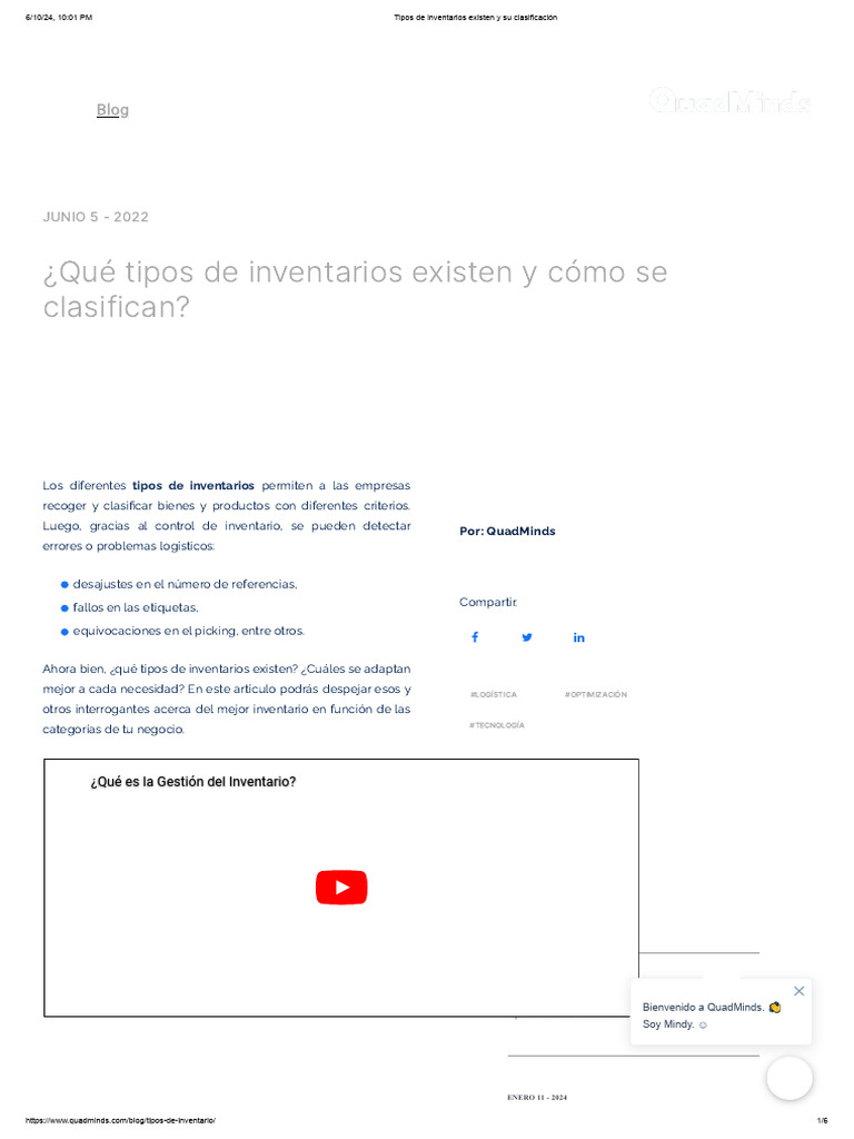 Tipos de Inventarios Existen y Su Clasificación | PDF | Logística ...