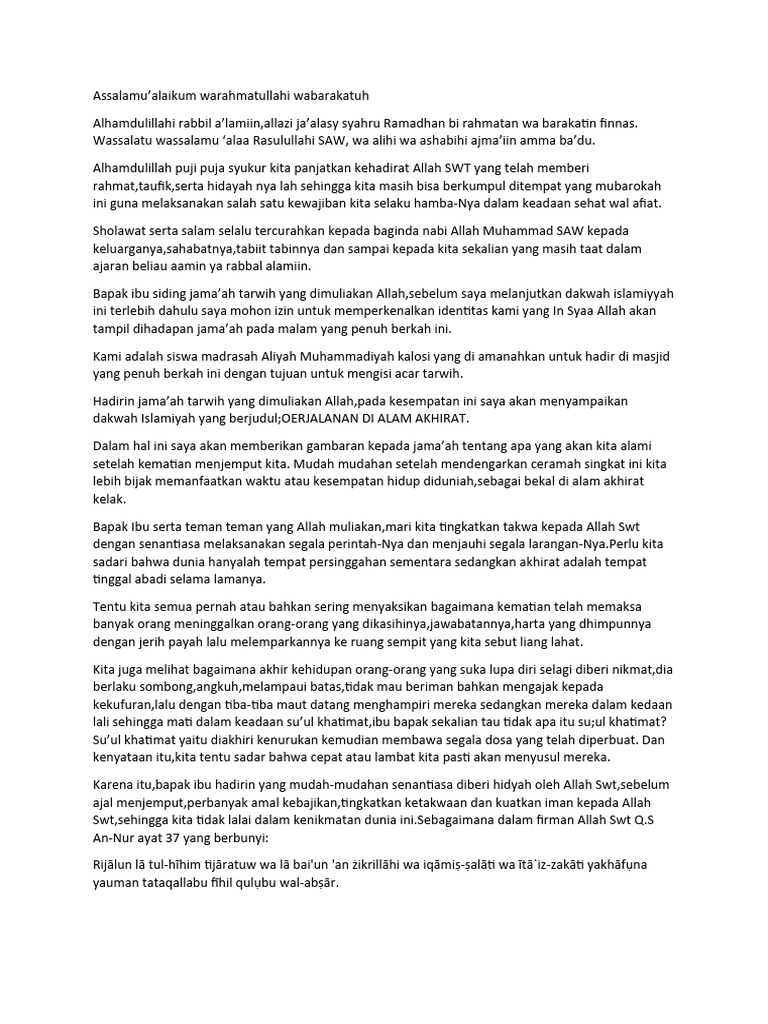 Ceramah, Salwa | PDF