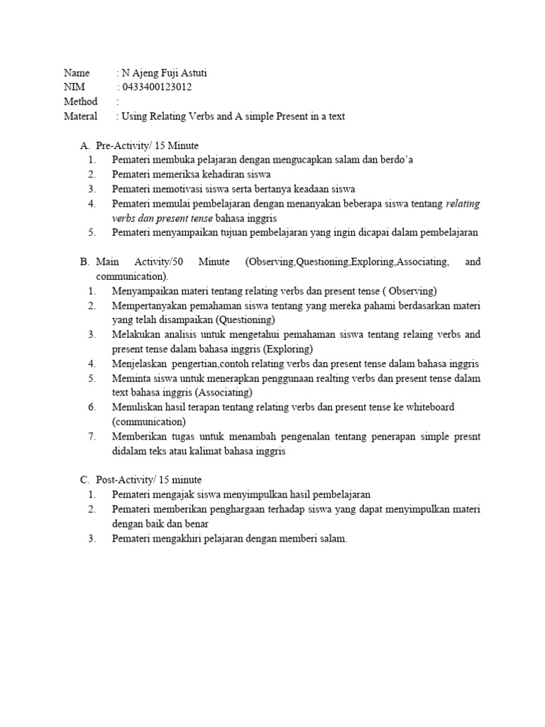 Relational Verbs & Simple Present | PDF