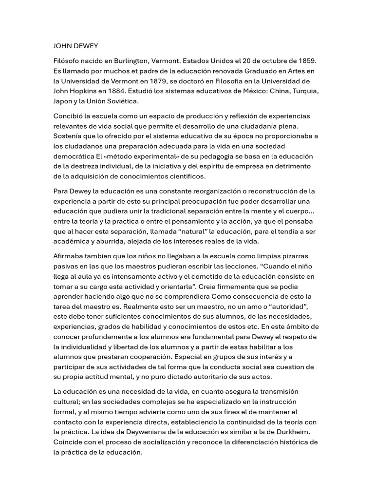 Dewey | PDF | John Dewey | Cognición