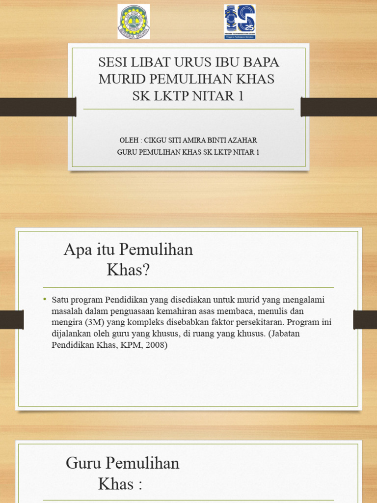 Sesi Libat Urus Ibu Bapa Murid Pemulihan Khas | PDF