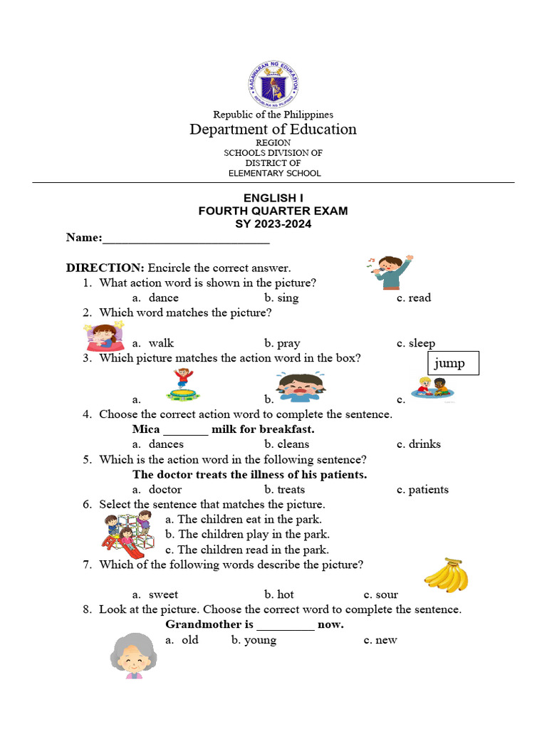 G1_ENGLISH_EXAM_Q4 | PDF