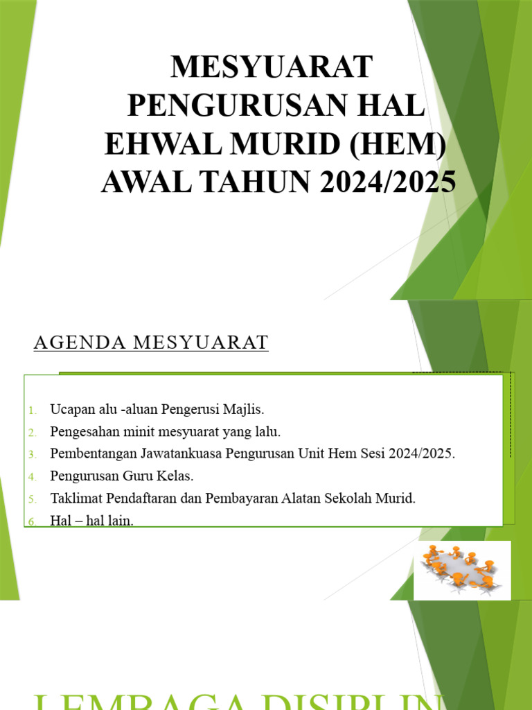Mesyuarat Awal Tahun Pengurusan Hal Ehwal Murid 2024 | PDF
