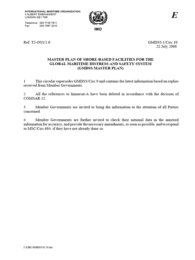 GMDSS 1-Circ 10 | PDF | Information And Communications Technology | Telecommunications