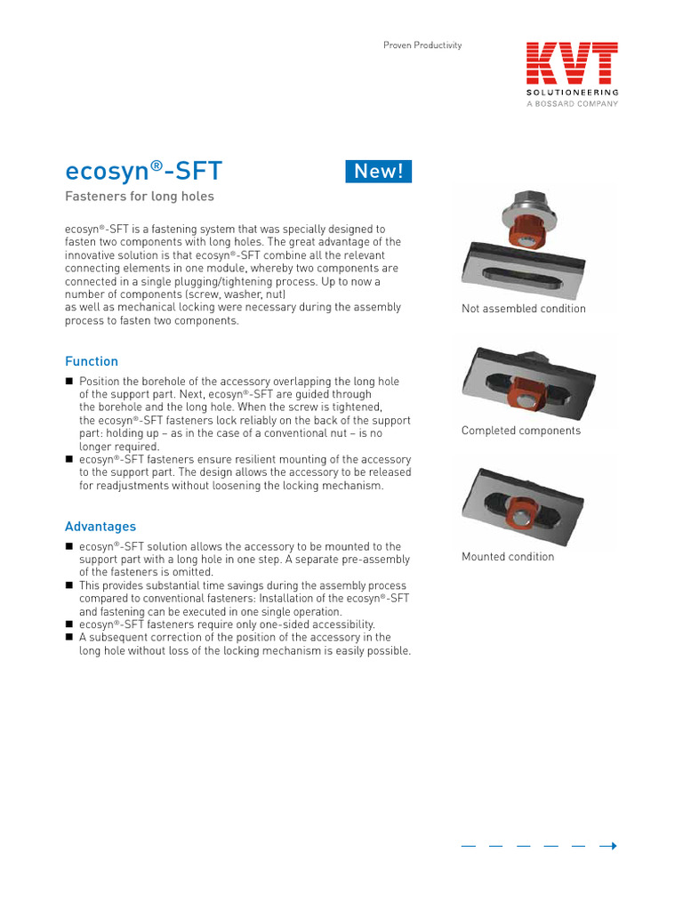KVT Produktflyer ecosyn-SFT EN 02-2017 Web | PDF | Screw | Nut (Hardware)