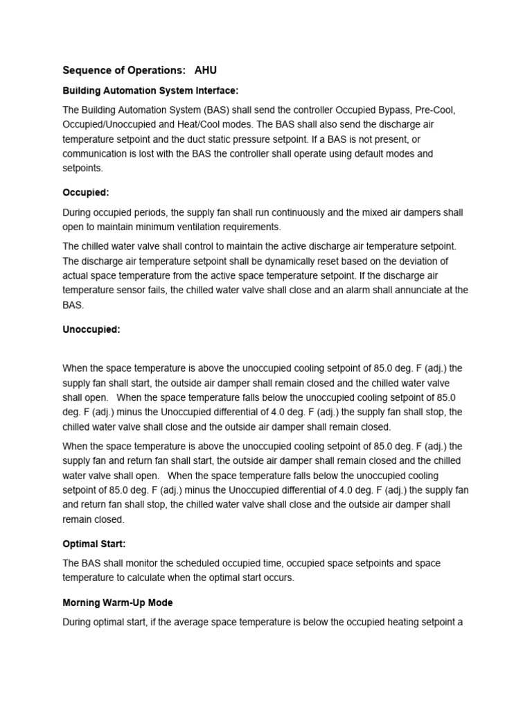 LEED Control Optimization For PAU and AHU-VAV | PDF | Building Automation | Engineering ...