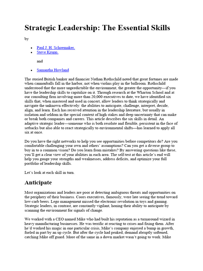 Kepemimpinan Strategis | Download Free PDF | Strategic Leadership ...