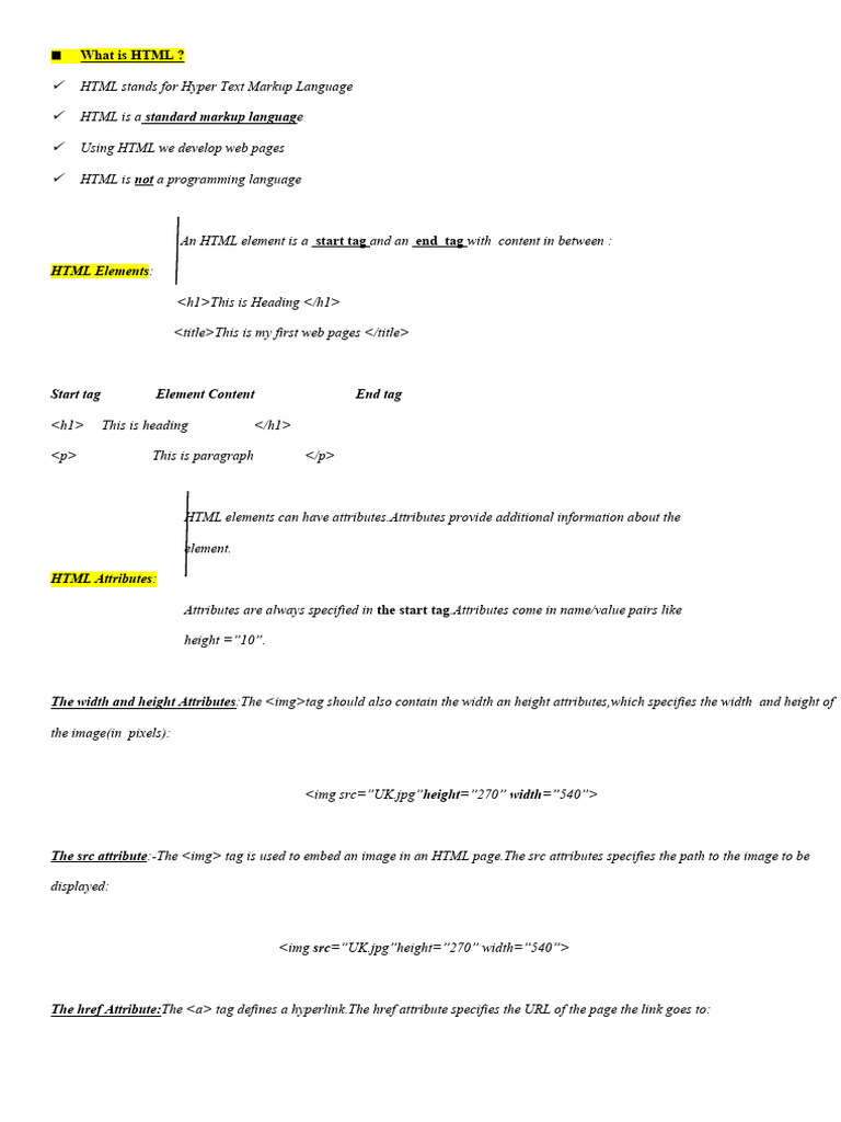 HTML - Web Technology | Download Free PDF | Html Element | Html HTML - Web Technology | Download Free PDF | Html Element | Html