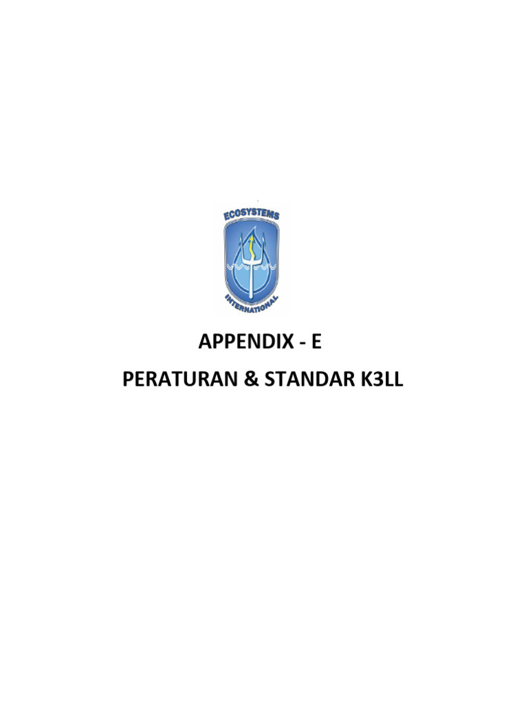 Appendix - E (Peraturan - Standar K3LL) | PDF