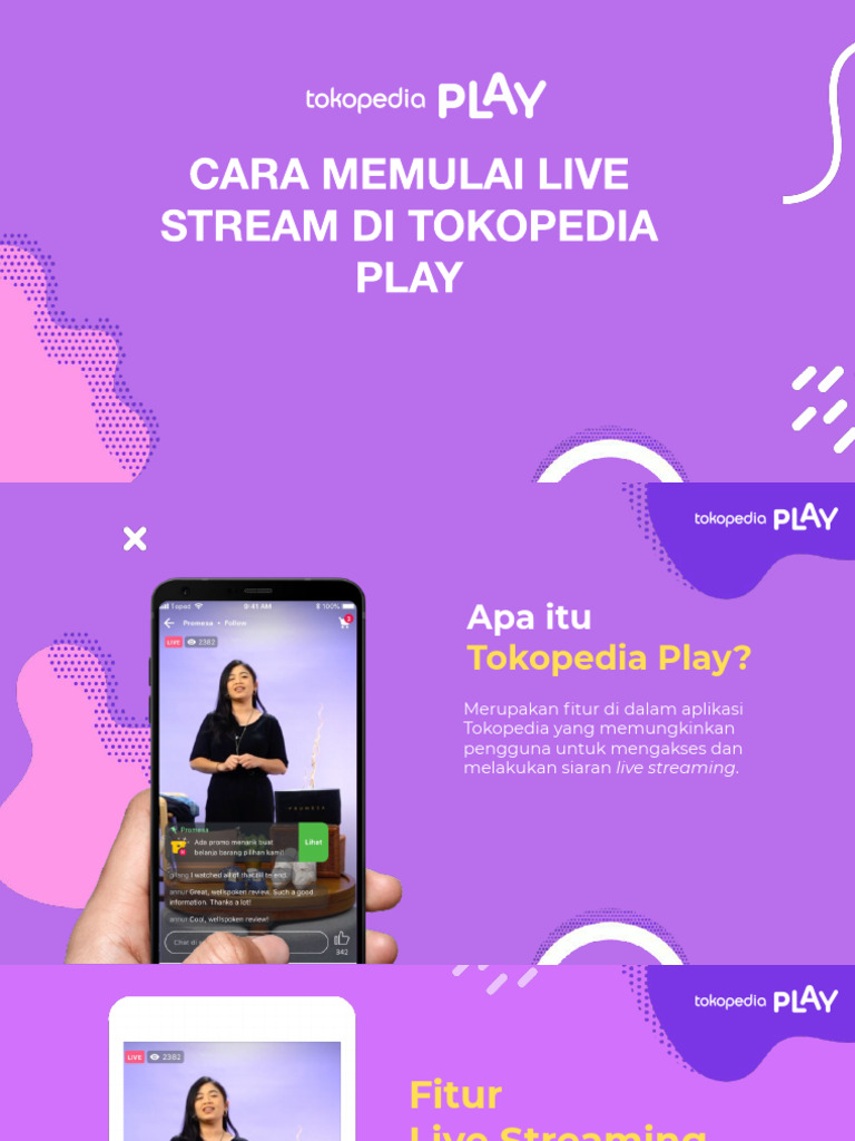 Panduan Live Streaming Tokopedia Play | PDF