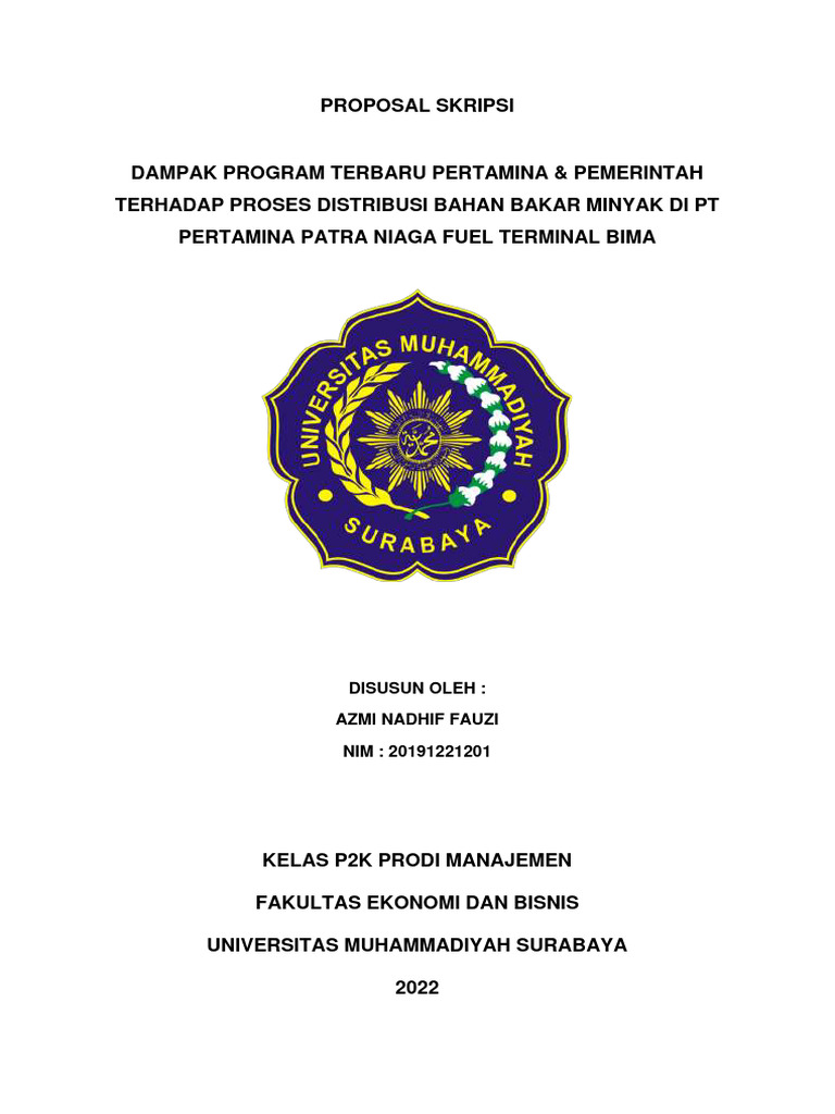 Proposal Skripsi - Azmi Nadhif Fauzi - 20191221201 | PDF | Bisnis