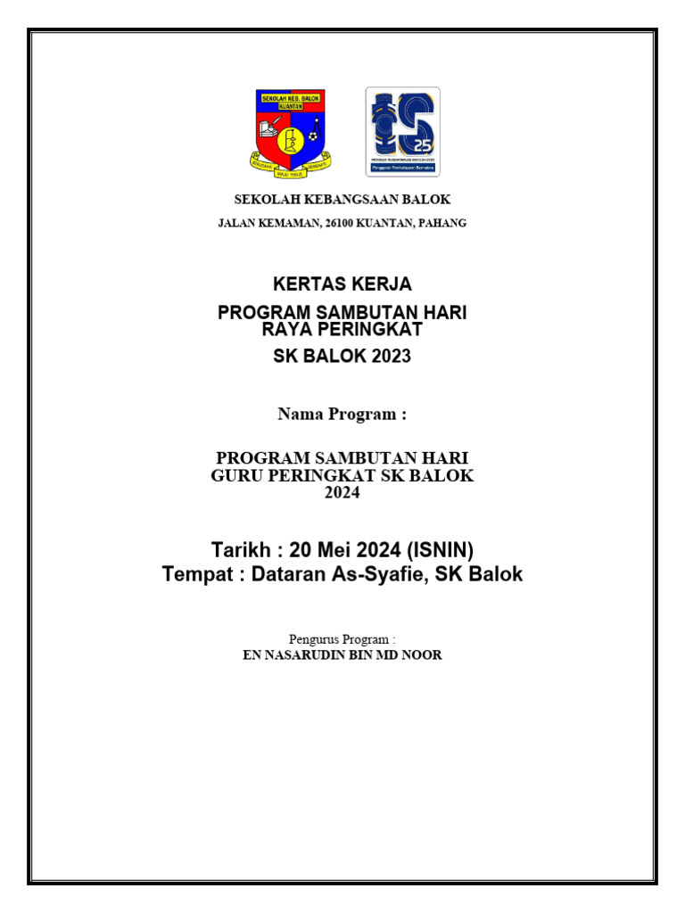 Ajk Sambutan Hari Guru 2024 | PDF Ajk Sambutan Hari Guru 2024 | PDF