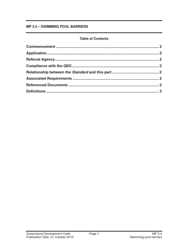 MP 3 4 Swimming Pool Barriers | PDF | Regulatory Compliance | Building Code