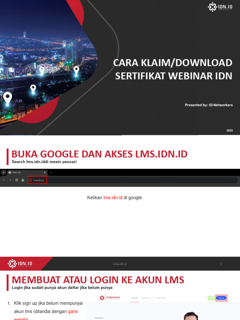 Tutorial Download Sertifikat Webinar | PDF