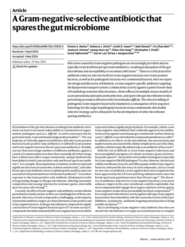 Lolamicina - nature | PDF | Gram Negative Bacteria | Bacteria