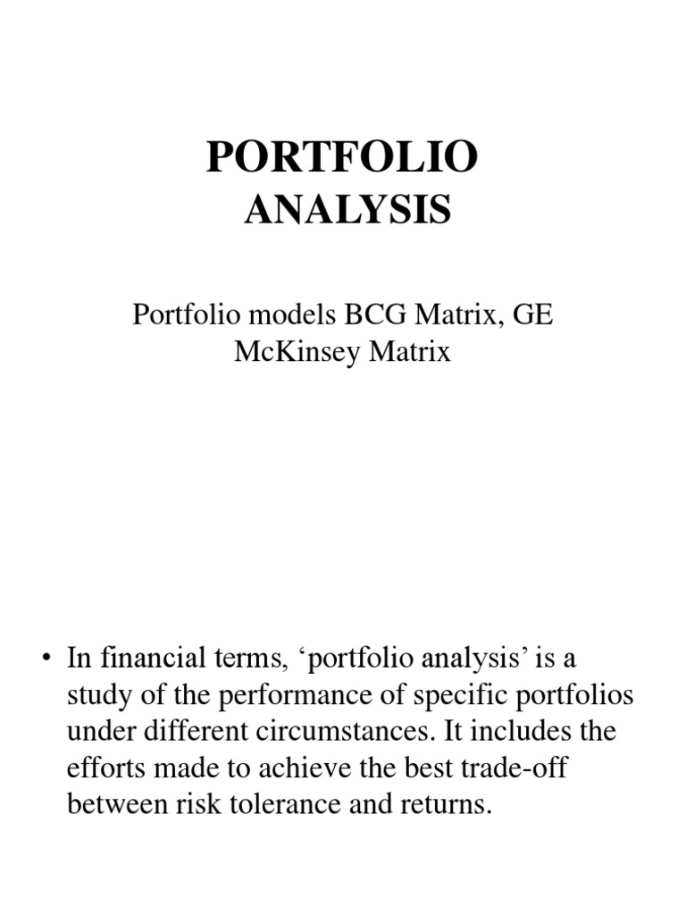 Portfolio Analysis | PDF | Modern Portfolio Theory | Strategic Management