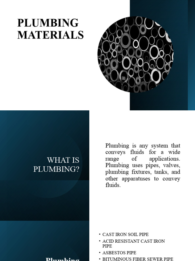 Plumbing Materials Training Presentation Day 2 | PDF | Pipe (Fluid ...