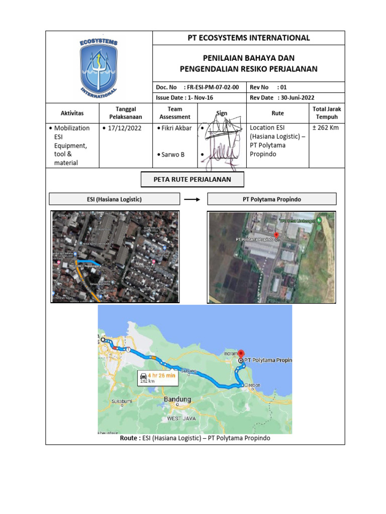 JMP ESI (Hasiana Logistic) - PT Polytama Propindo | PDF